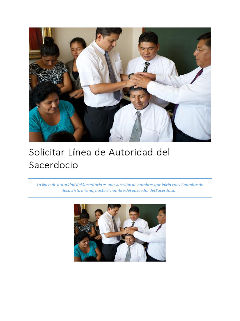 Solicitar Línea de Autoridad del Sacerdocio | PDF