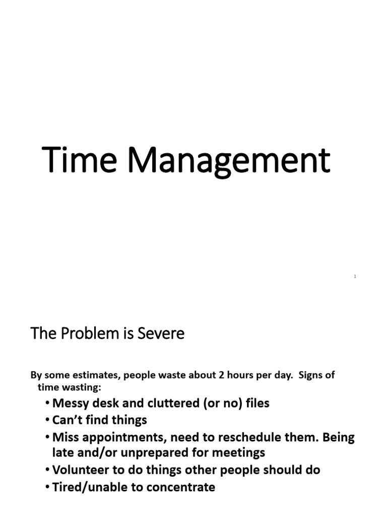 Time Management Handout | PDF | Time Management | Professional Skills