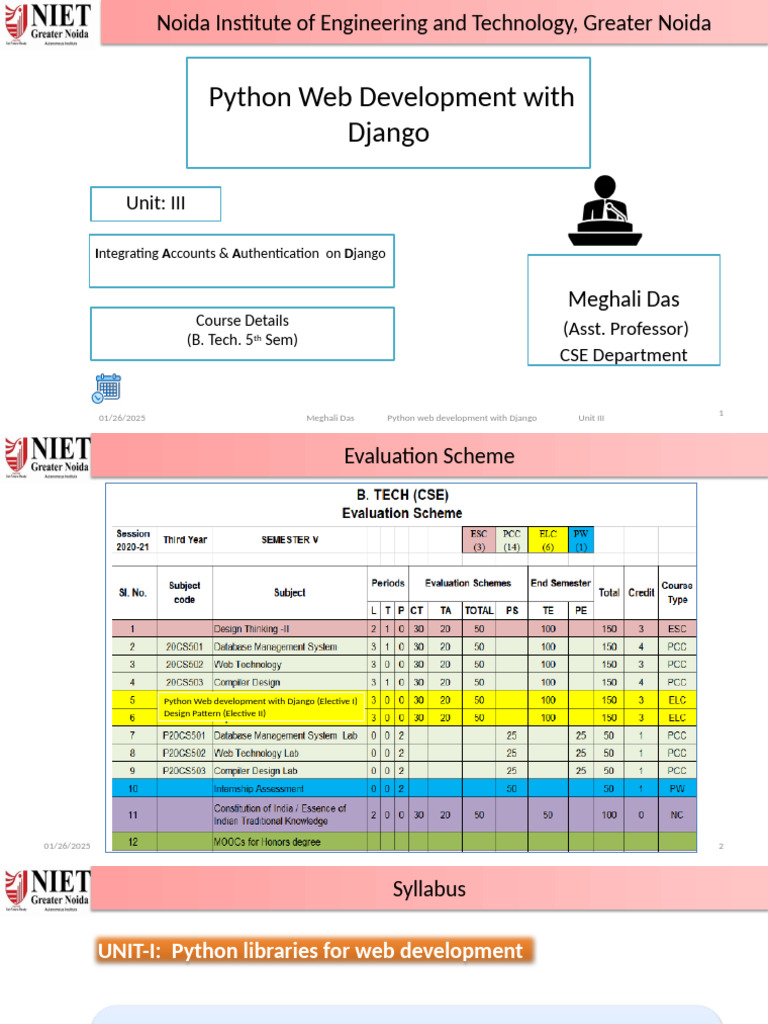 Unit-3 - Integrating Accounts & Authentication On Django | PDF | Denial Of Service Attack | Password