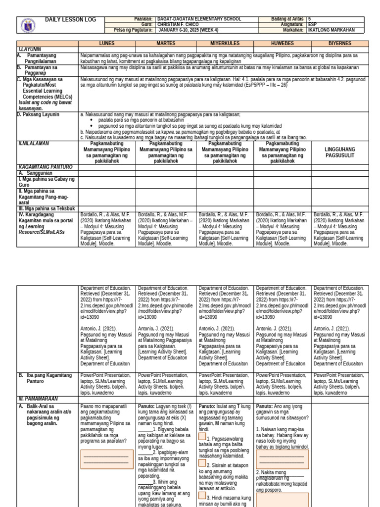 DLL_G5_ESP_Q3_W4 | PDF