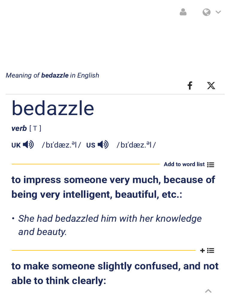 BEDAZZLE - English Meaning - Cambridge Dictionary | PDF | Linguistics ...