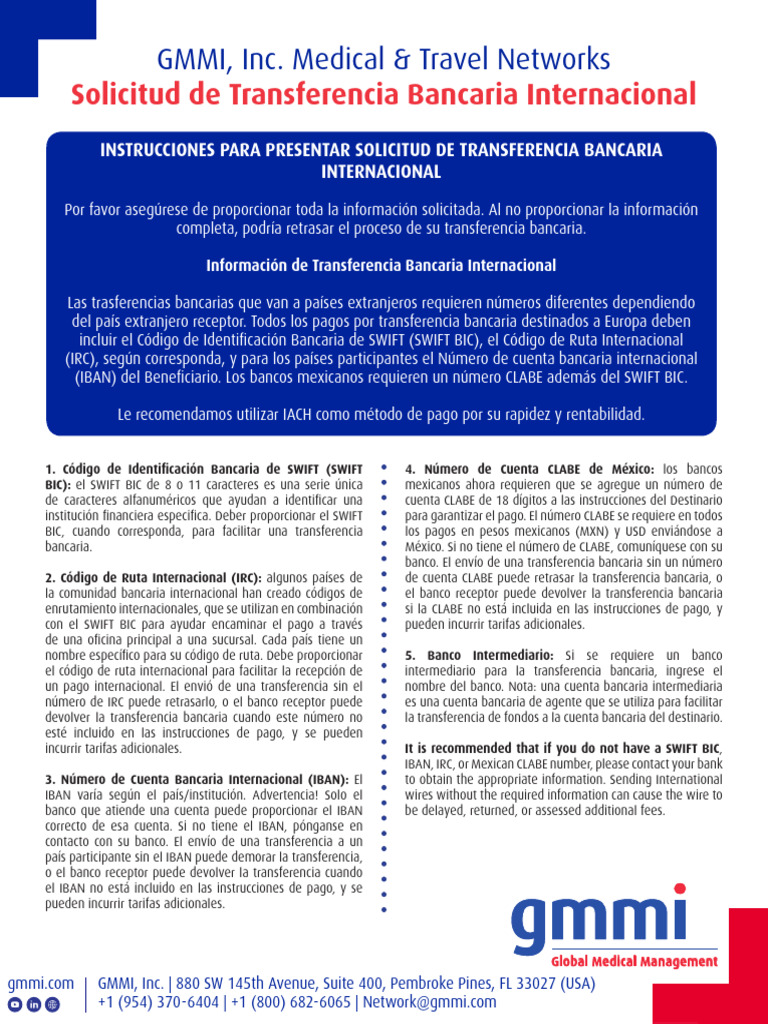 International Bank Transfer Form | PDF | Transferencia bancaria ...