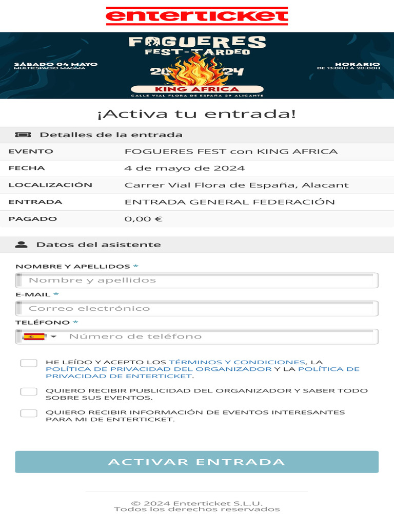 Enterticket Activa Tu Entrada | PDF