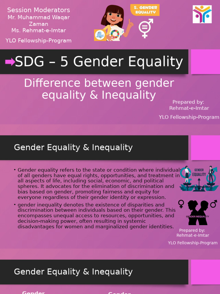 SDG - 5 Gender Equality - PPTX | PDF | Discrimination & Race Relations ...