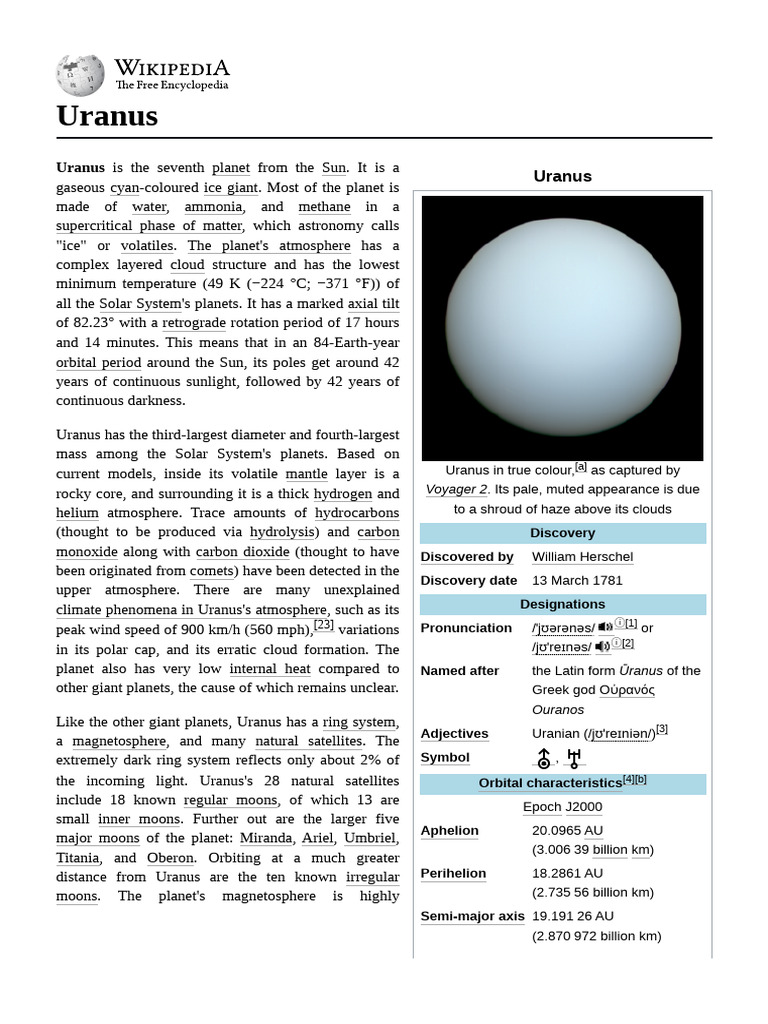 Uranus | PDF | Uranus | Atmosphere