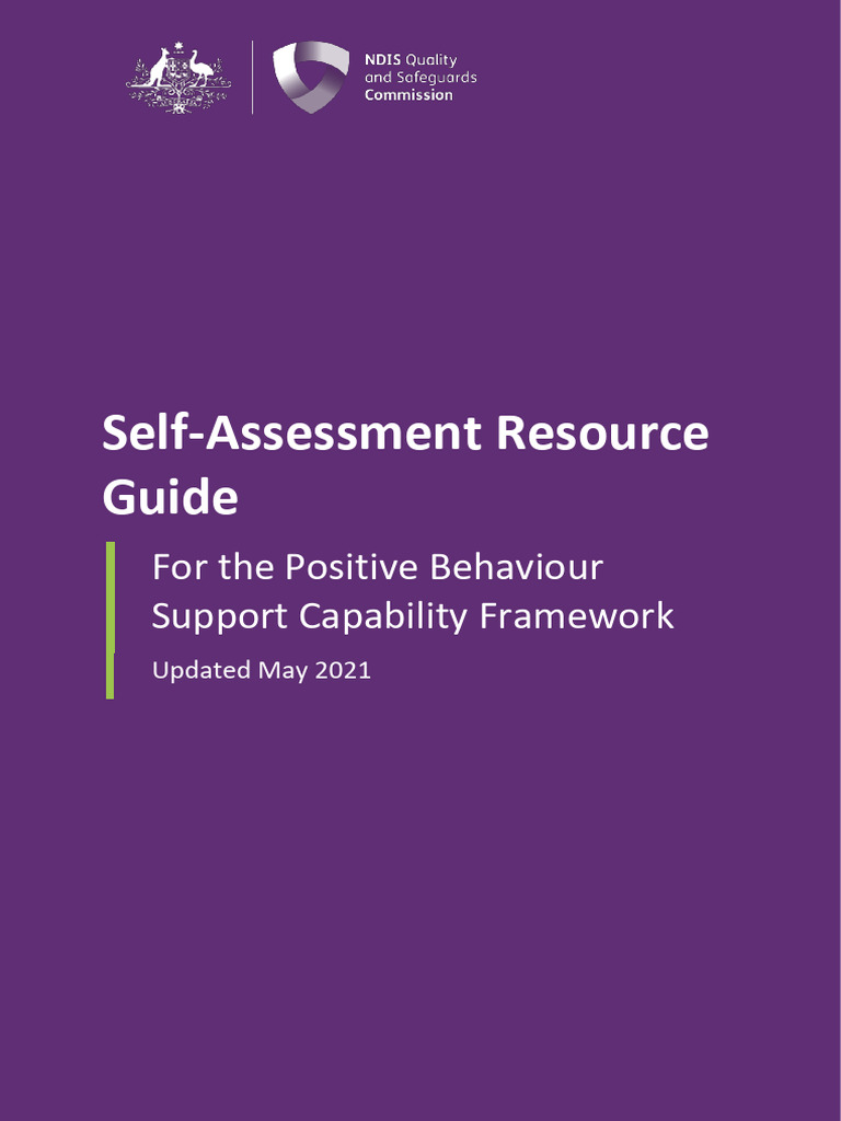 Self Assessment Resource Guide Positive Behaviour Support Capability ...