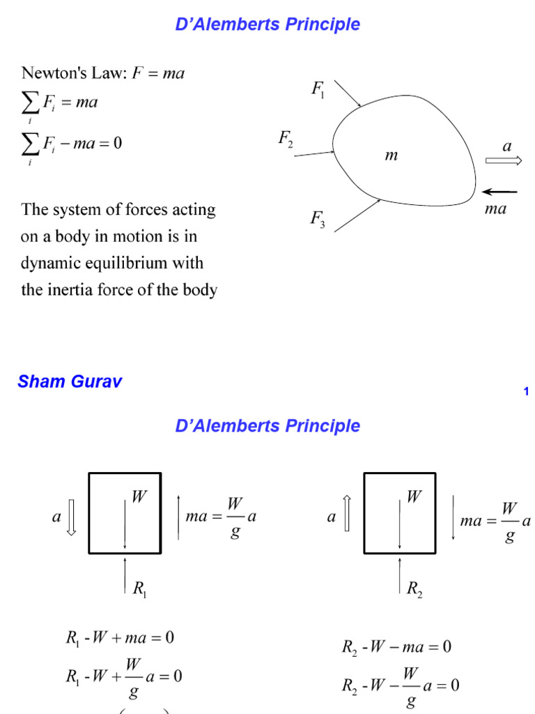 D'Alembert's Principle Explained | PDF