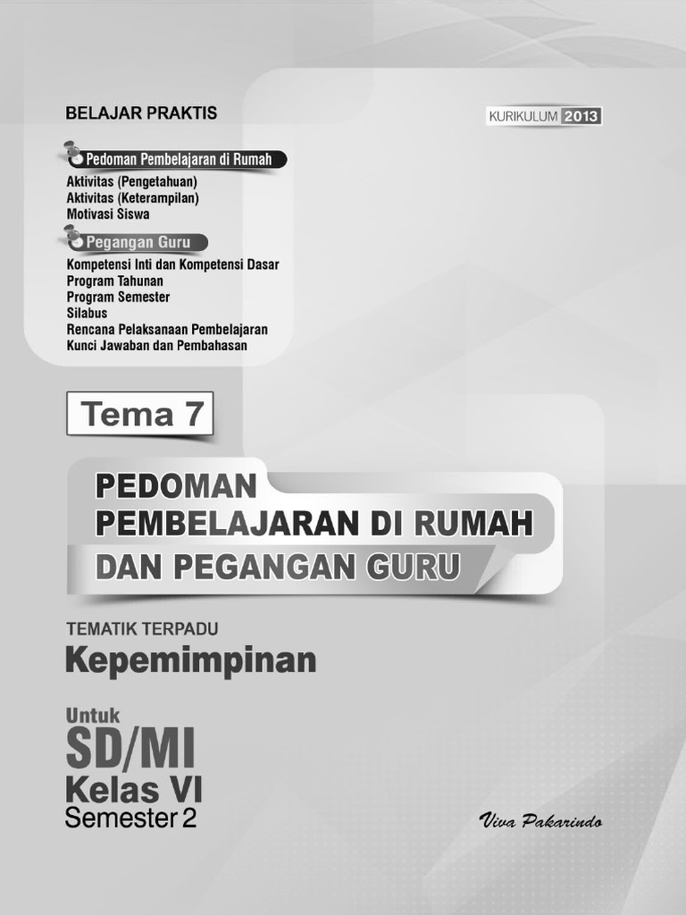 PG Kelas VI - Tema 7 - Kepemimpinan (Perangkat) | PDF