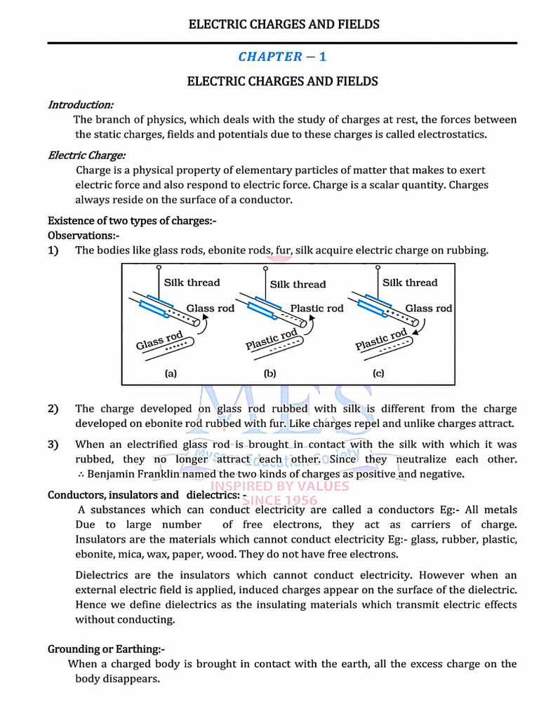 Electric Charges and Fields | PDF
