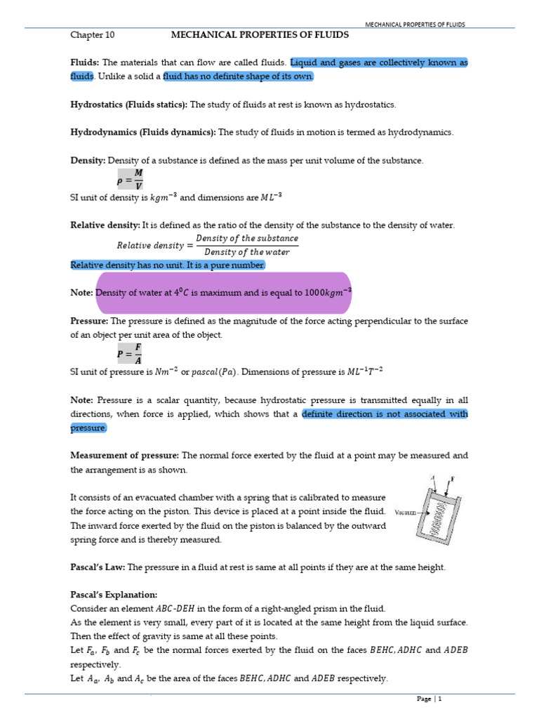 9 Fluids - SM | PDF | Fluid Dynamics | Viscosity