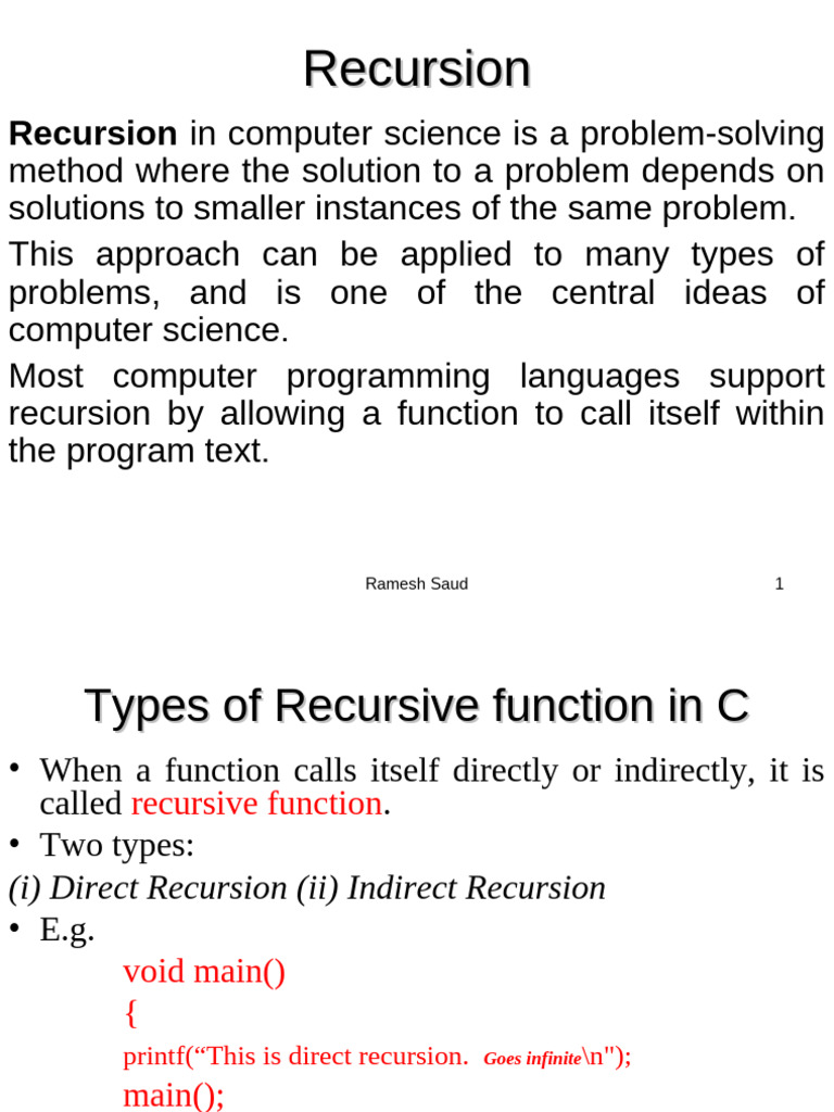 Recursion | PDF | Recursion | Software Engineering Recursion | PDF | Recursion | Software Engineering