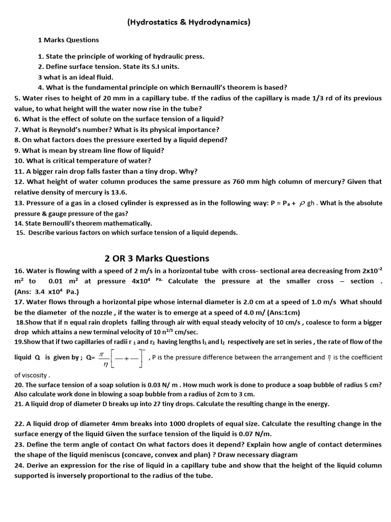 Class XI Physics Assignment on Chapter -09 Mechanical properties of ...
