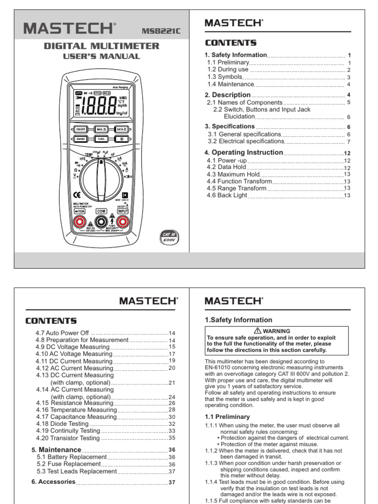 ms8221c | PDF | Fuse (Electrical) | Equipment