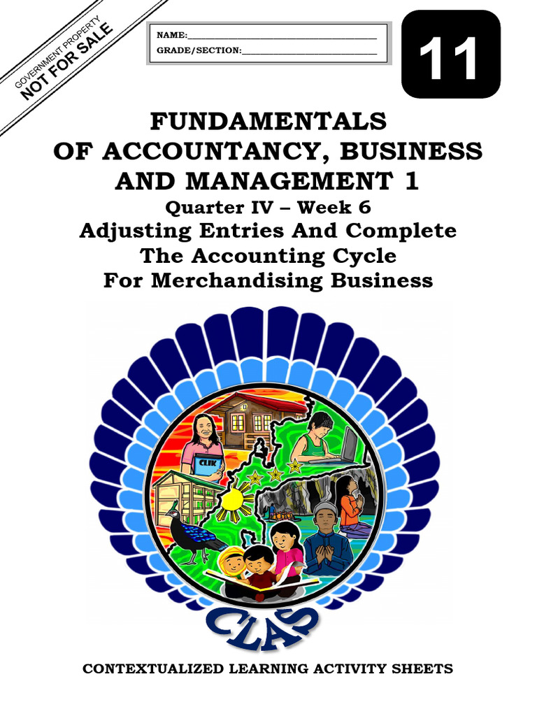 ABM - 11 - FABM1 - q4 - Clas6 - Adjusting Entries and Complete The ...