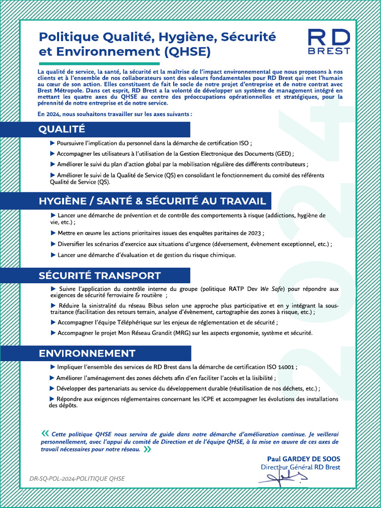 Politique QHSE | PDF