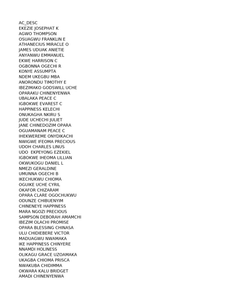 Nigerian Names List Compilation | PDF
