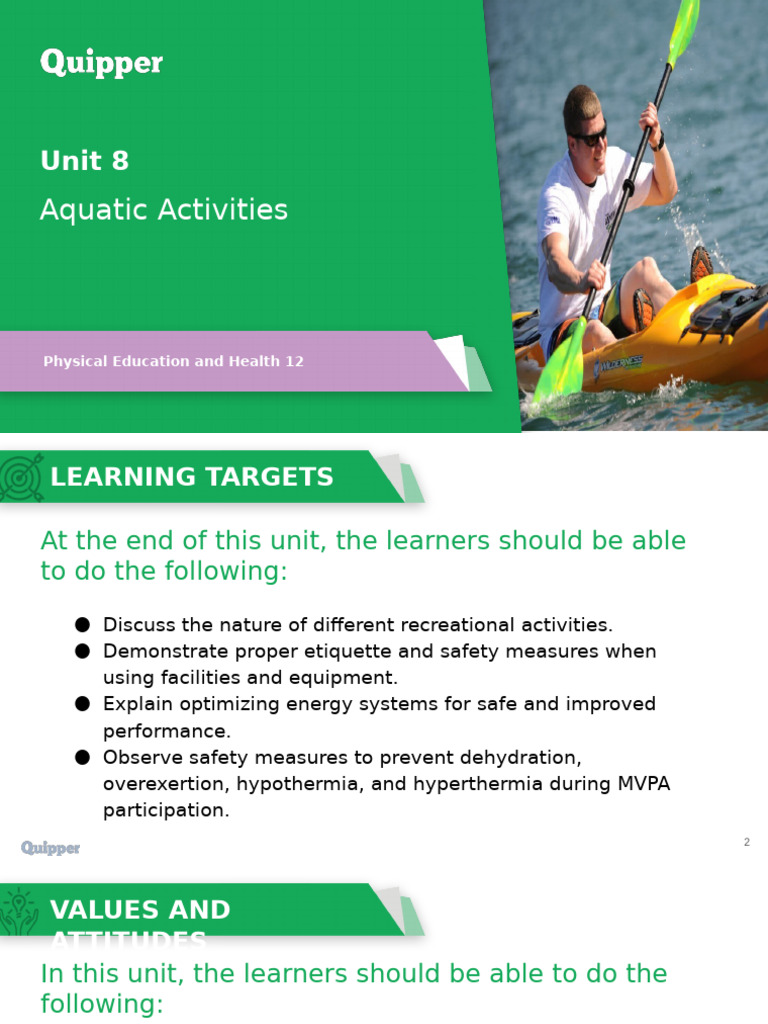 Aquatic Activities in Physical Education | PDF | Kayak | Scuba Diving
