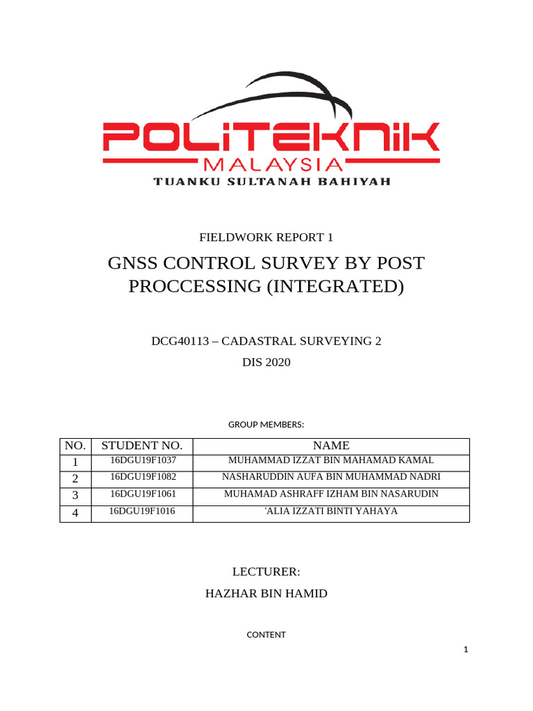 Templete REPORT FIELDWORK 1 | PDF | Navigation