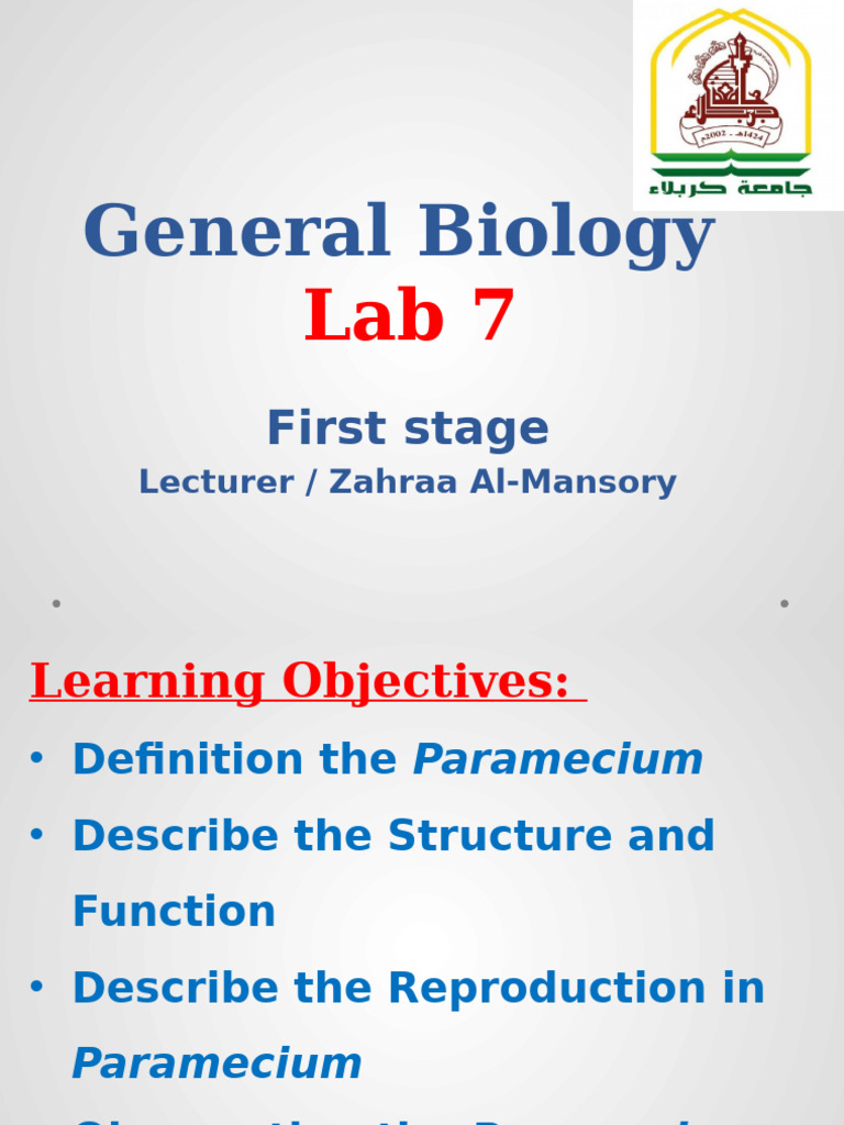 Lab 7 General Biology | PDF | Protozoa | Biology