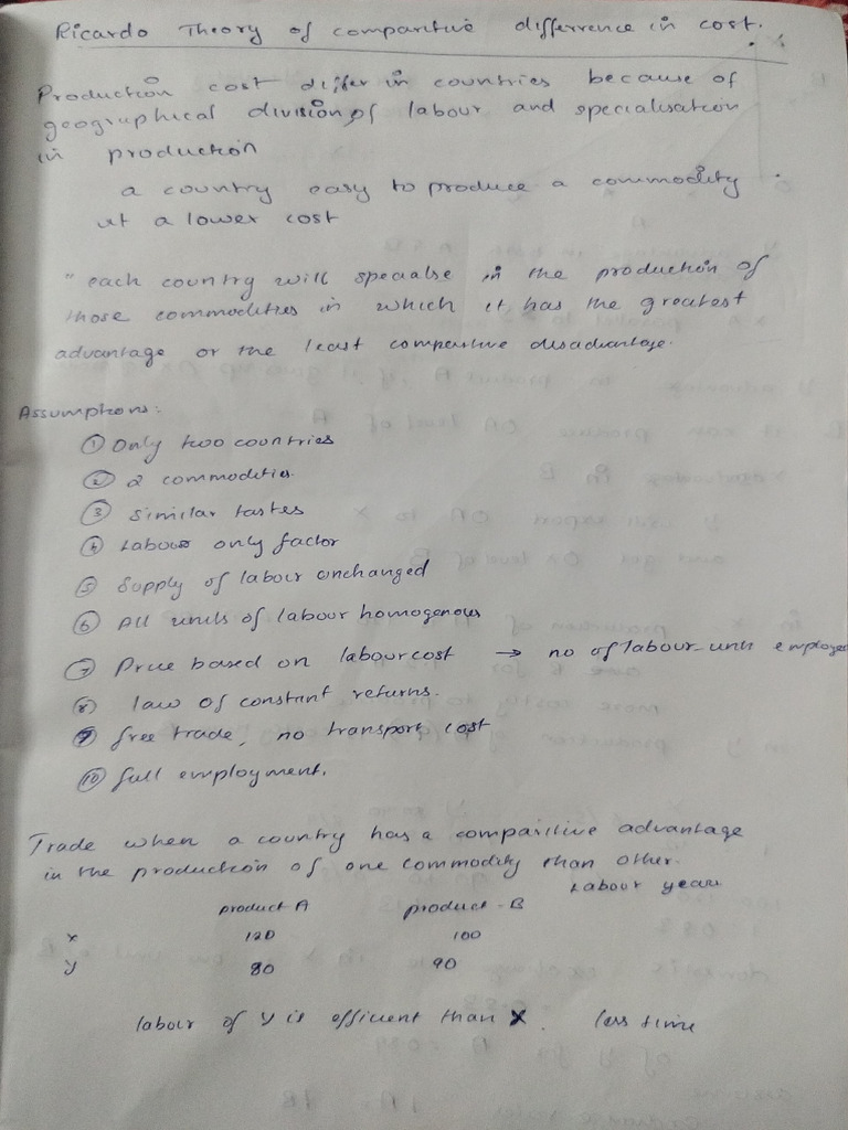 Ricardo Theory of Costs | PDF