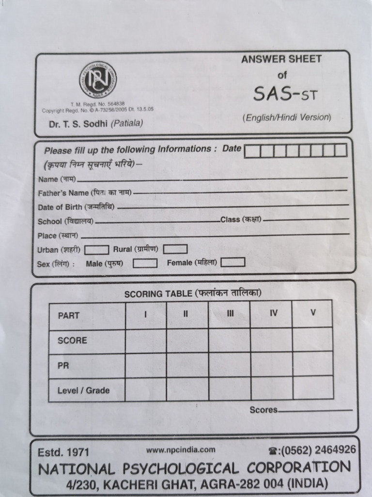 SAS RESPONSE SHERT | PDF