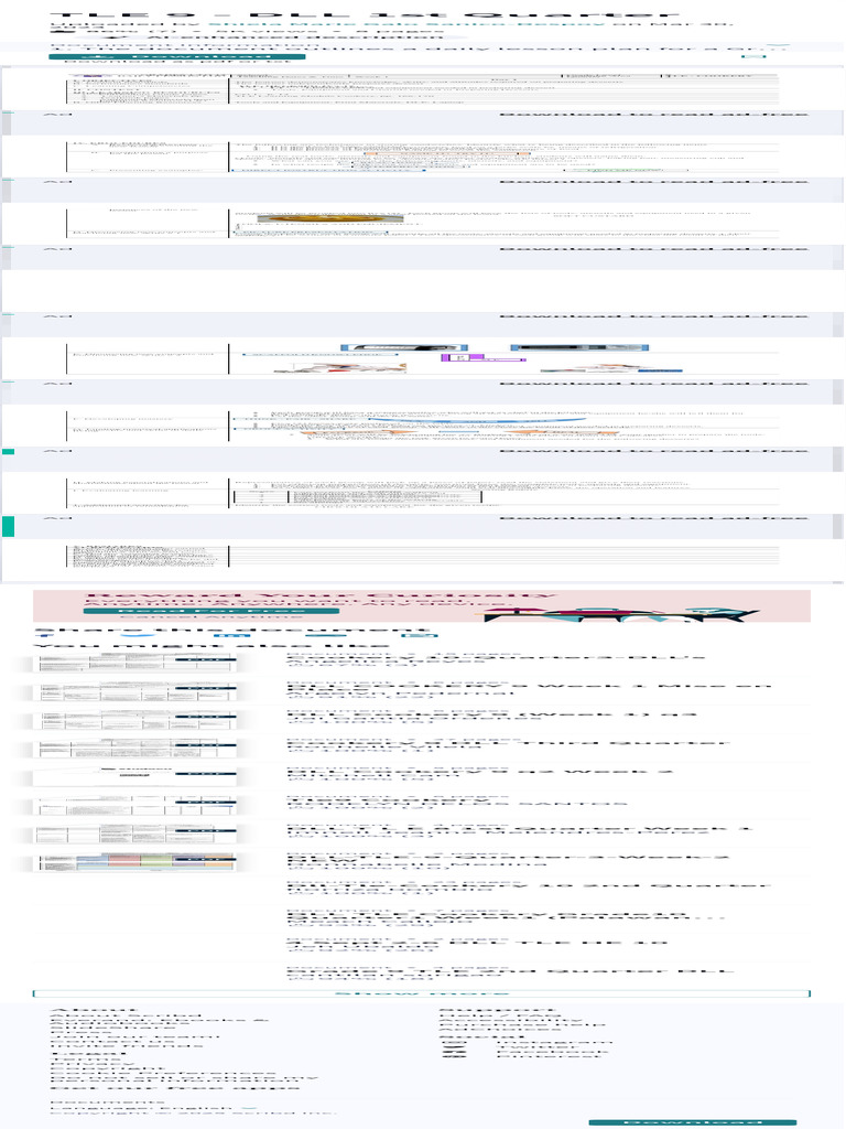TLE 9 - DLL 1st Quarter PDF Kitchen Utensil Learning 3 | PDF | Kitchen ...