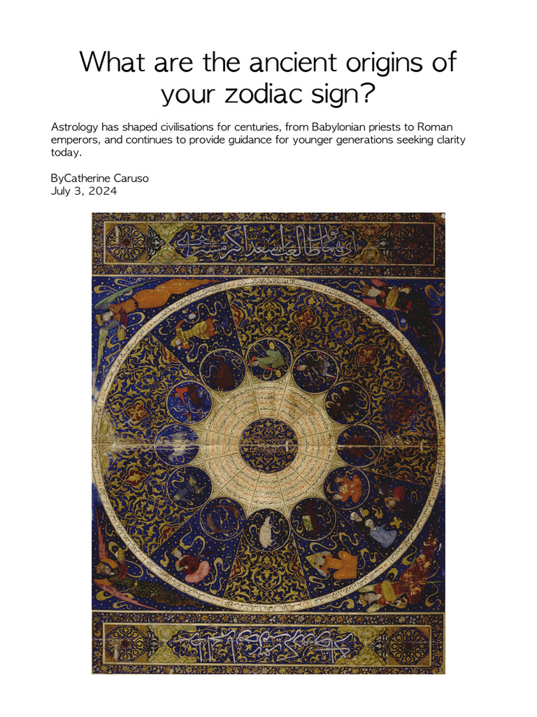Zodiac Signs Origins | PDF | Astrological Sign | Zodiac