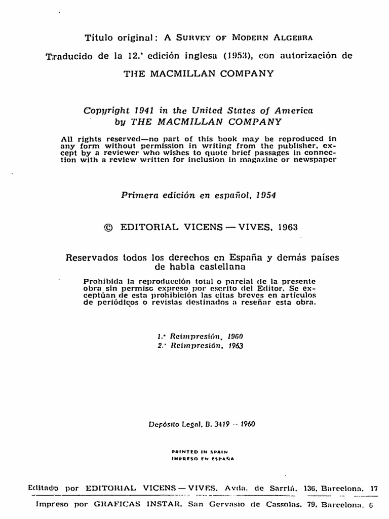 Álgebra Moderna - Saunders MacLane, Garrett Birkhoff | PDF