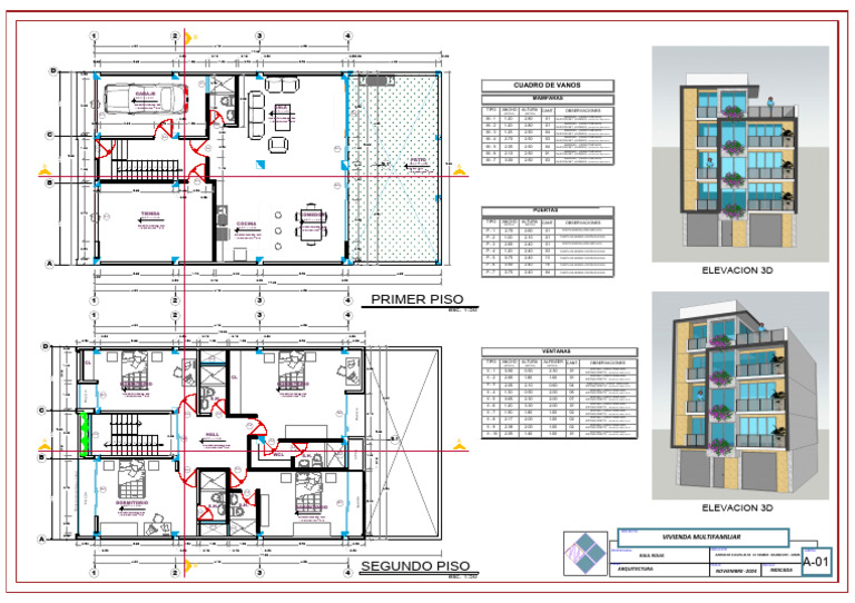 Plano de Vivienda Multifamiliar | PDF | Materiales