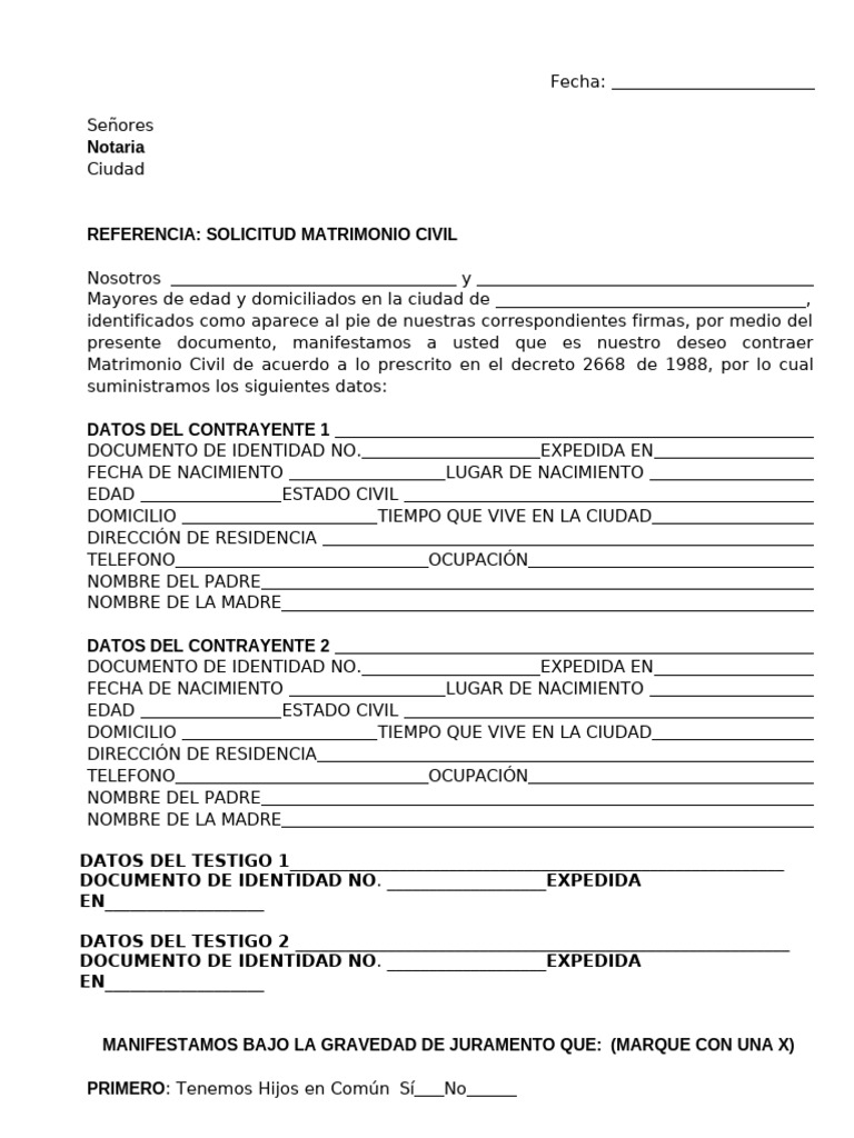 SOLICITUD-DE-MATRIMONIO | PDF