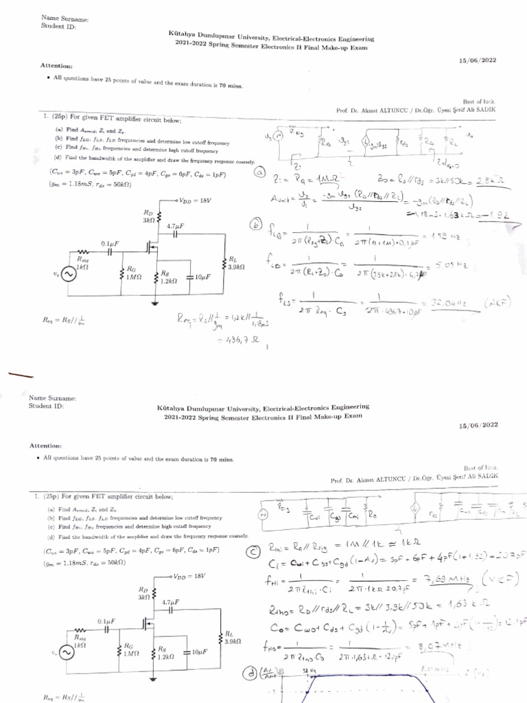 Elektronik 2 B T Nleme 2021 2022 Cevap Anahtari | PDF | Electronics ...