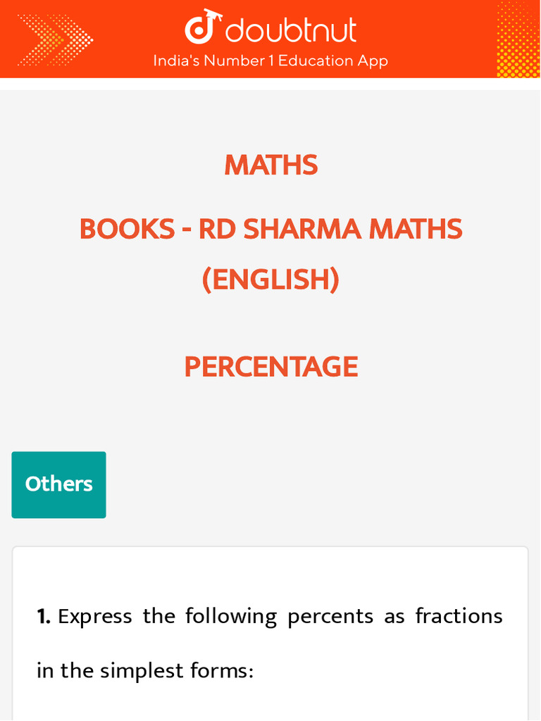 Doubtnut App: Percentage Exercises | PDF | Percentage | Elementary ...