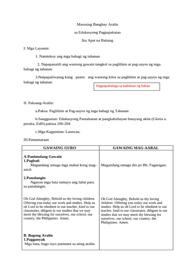 Lesson Plan Epp | PDF