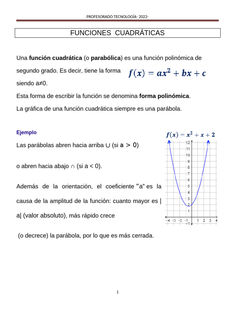 Trabajo_Practico_--Funciones_Cuadraticas-2022 | PDF | Ecuación cuadrática | Ecuaciones