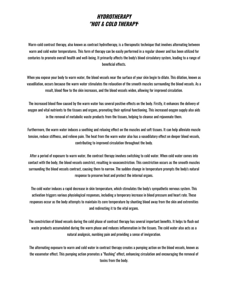 HYDROTHERAPY_ | PDF | Vasodilation | Blood Vessel