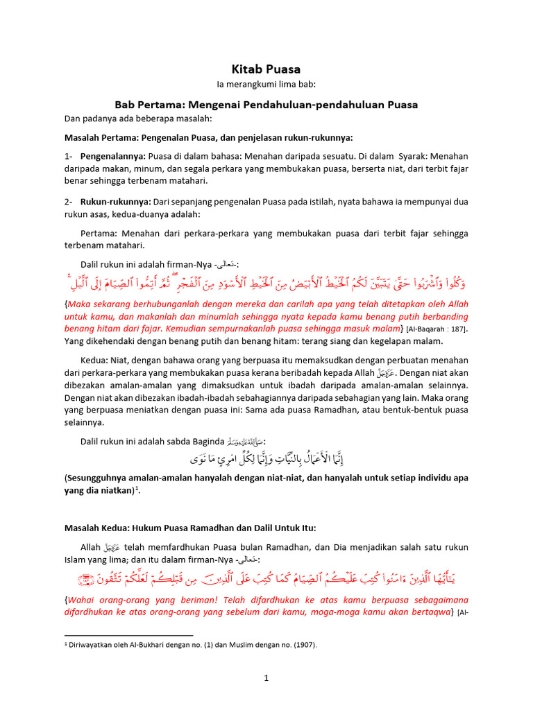 Kitab Puasa Bab Pertama Mengenai Pendahu-36005545 | PDF