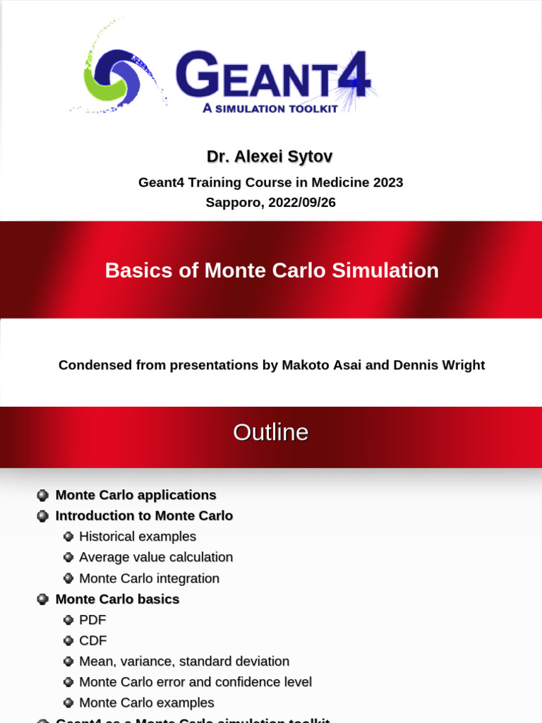 0926 L02 AlexeiSytov BasicsOfMC | PDF | Monte Carlo Method | Probability Density Function