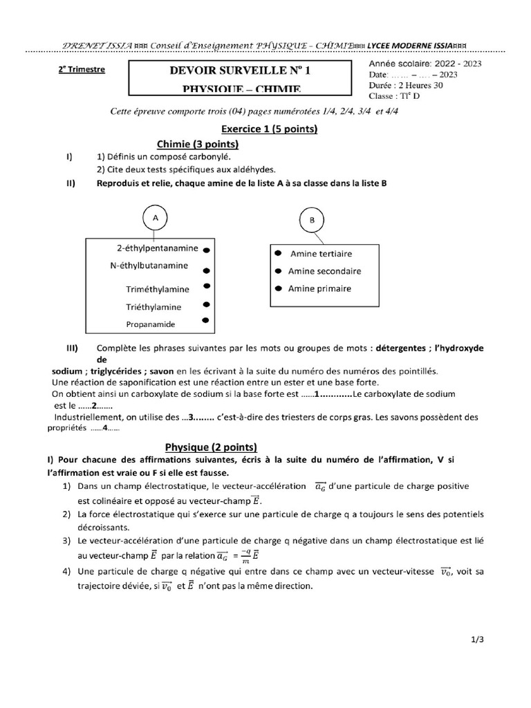 DV LMIssia Et Corrigé 2T Td5 | PDF