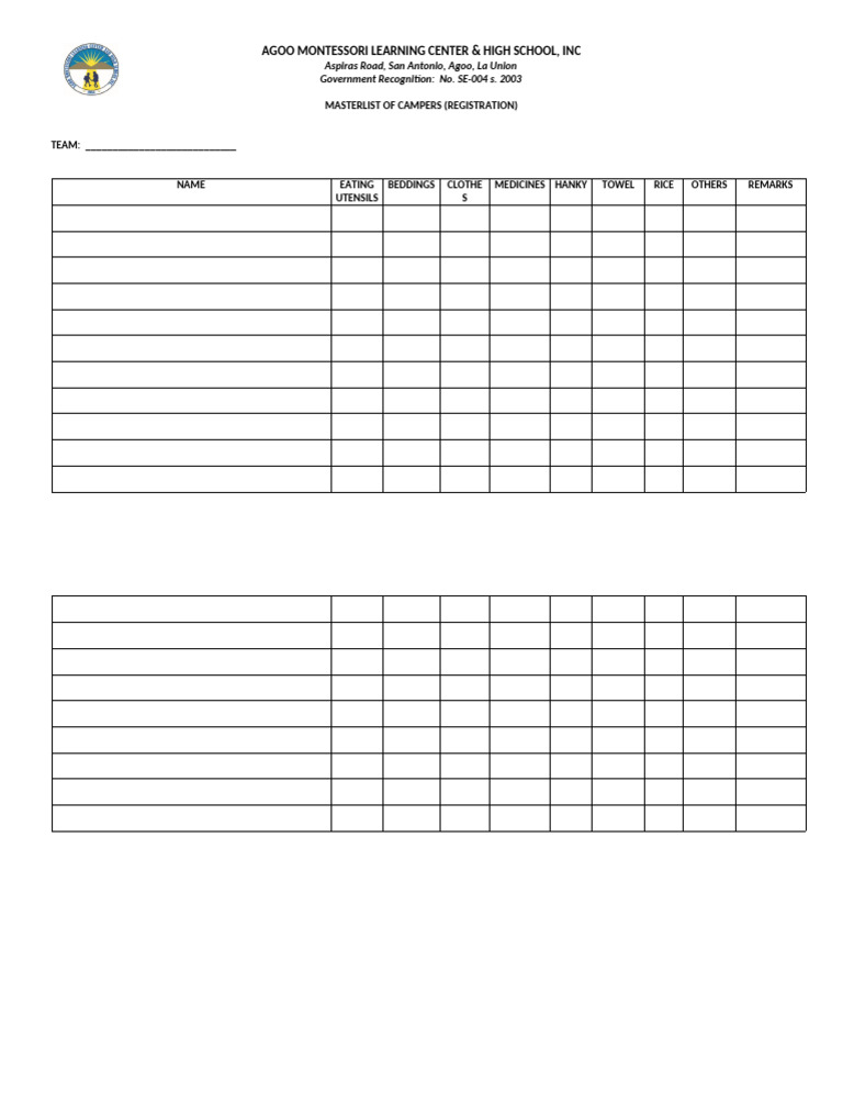 LDP Registration Form 1 | PDF