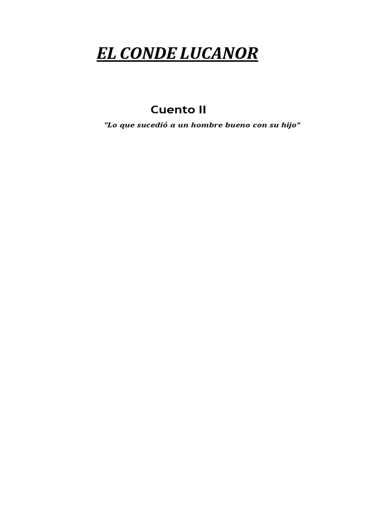 Lecciones de Vida del Conde Lucanor | PDF