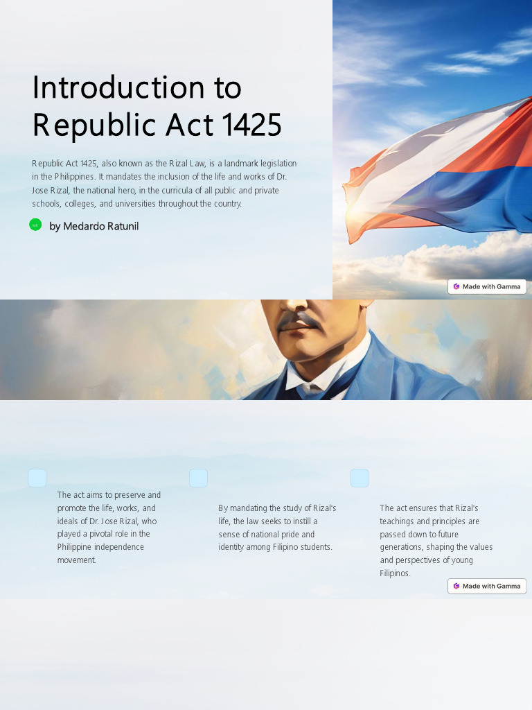 Introduction To Republic Act 1425 | PDF