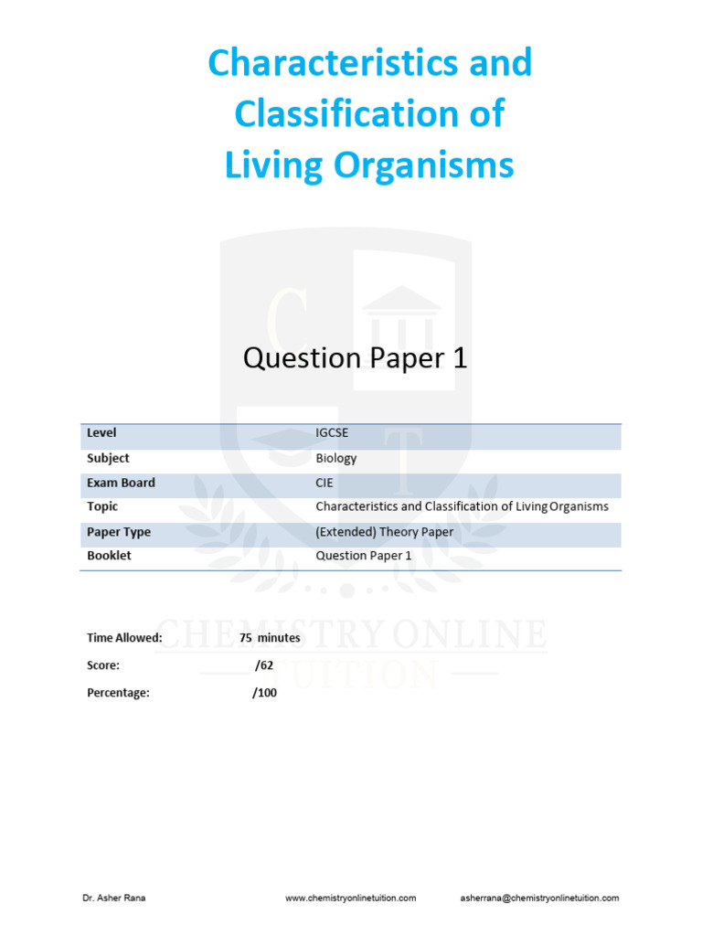 1.1-Characteristics - and - Classification - of - Living - Organisms ...