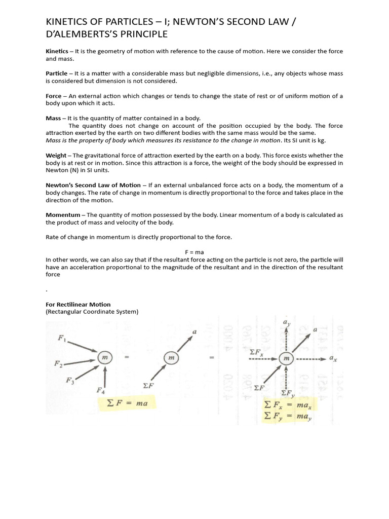 KINETICS-OF-PARTICLES | PDF | Force | Momentum