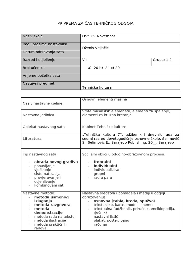 Priprema za cas 14 | PDF
