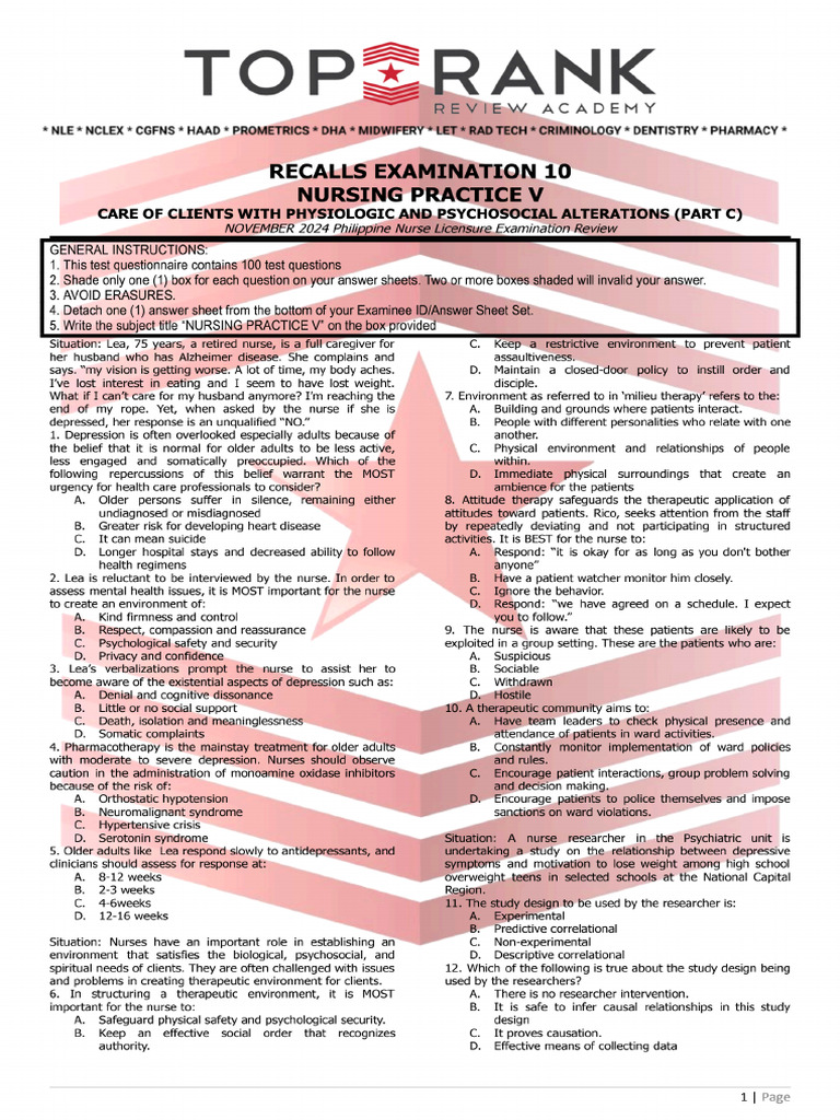 Recalls 10 (NP5) - Student | PDF