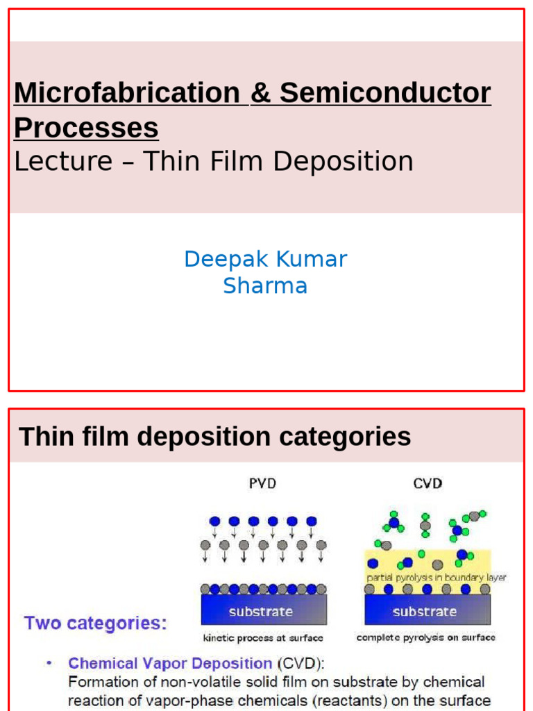 Thin Film Deposition in VLSI Processes | PDF | Thin Film | Chemical ...