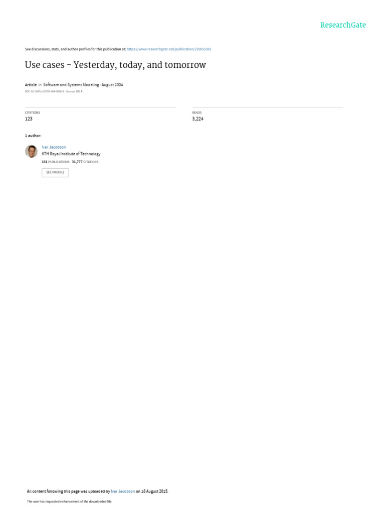 Use_cases_-_Yesterday_today_and_tomorrow (1) | PDF | Use Case | Unified ...