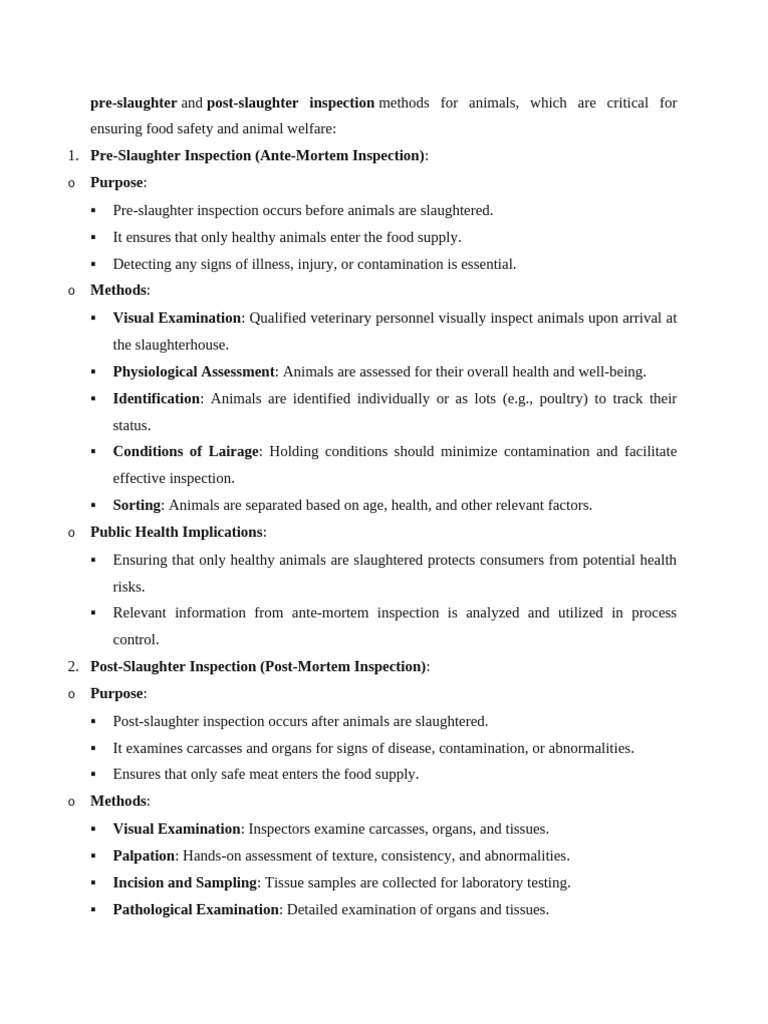 Meat Inspection Methods for Safety | PDF | Food Safety | Hazard ...