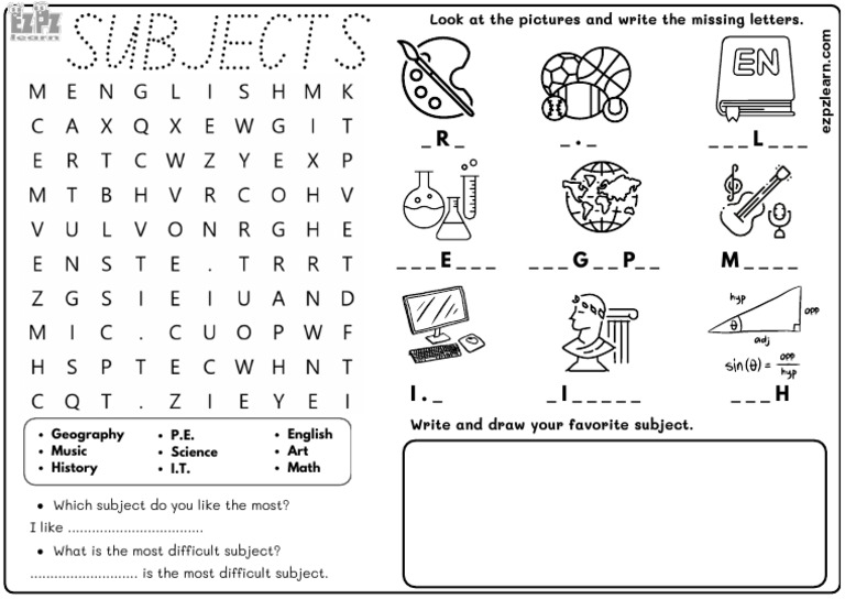 Favorite School Subjects and Activities | PDF
