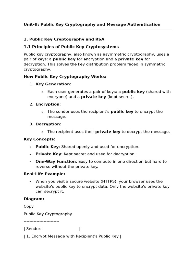 UNIT-2 | PDF | Public Key Cryptography | Key (Cryptography)